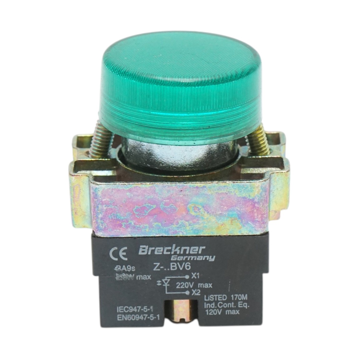 Buton indicator LED verde 220V LAY5 Breckner Germany BK76415 - UTB-SHOP.RO